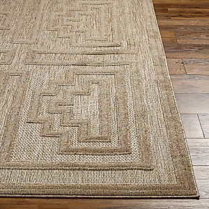 Mark&Day Outdoor Rugs, 8x10 Cassoday Modern Indoor/Outdoor Brown Area Rug, Non Shedding Brown Carpet for Patio, Porch, Deck, Bedroom, Living Room or Kitchen (7'10" x 10')