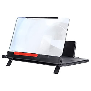 Byged 3D HD Phone Screen Amplifier,12 Inch Foldable Phone Horizontal Vertical Screen Magnifier,Phone Stand for Movies Videos Games