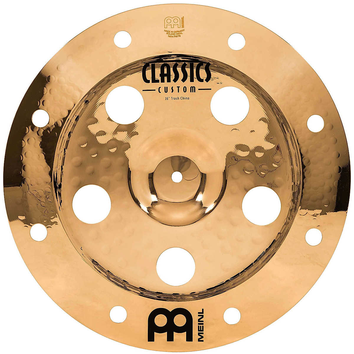 Meinl 16" Trash China Cymbal with Holes - Classics Custom Brilliant - Made In Germany, 2-YEAR WARRANTY (CC16TRCH-B)
