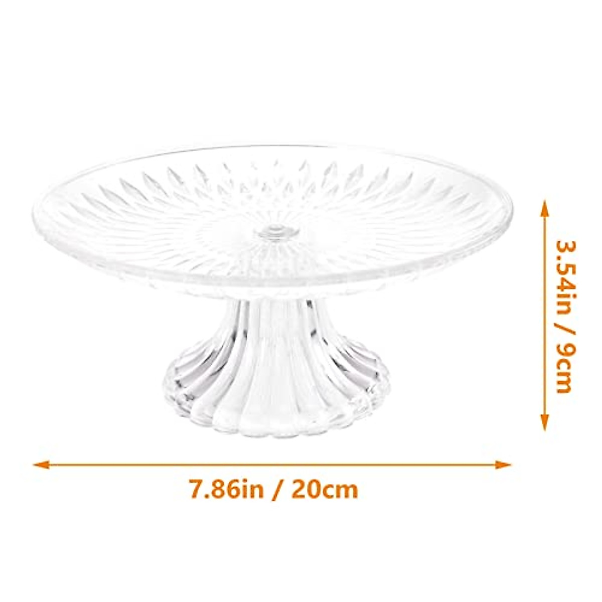 DOITOOL 2Pcs Glass Footed Platter Crystal Footed Cake Plate Platter Round Footed Cake Stand Clear Serving Dish Platter for Home Kitchen (Transparent)