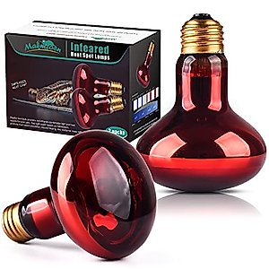 Makmzoon 2 Pack 100W Reptile Heat Lamp Bulb UVA Basking Spot Heat Lamp Reptile Light Tortoise Light Turtle Bulb for Animals Bearded Dragon