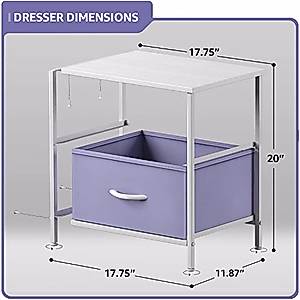 Sorbus Kids Dresser with 8 Drawers and 2 Drawer Nightstand Bundle - Matching Furniture Set - Storage Unit Organizer Chests for Clothing - Bedroom, Kids Rooms, Nursery, & Closet (Purple)