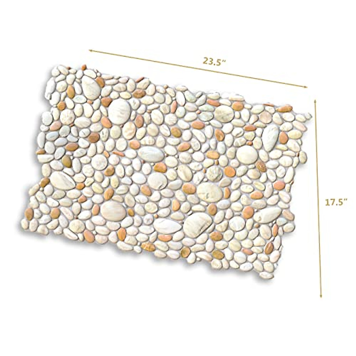 Retro-Art 3D Wall Panels, Pack of 6, Natural Pebble in Beige Sand, PVC, 25.2" x 38.6", Cover 40.53 sq.ft, 242PP