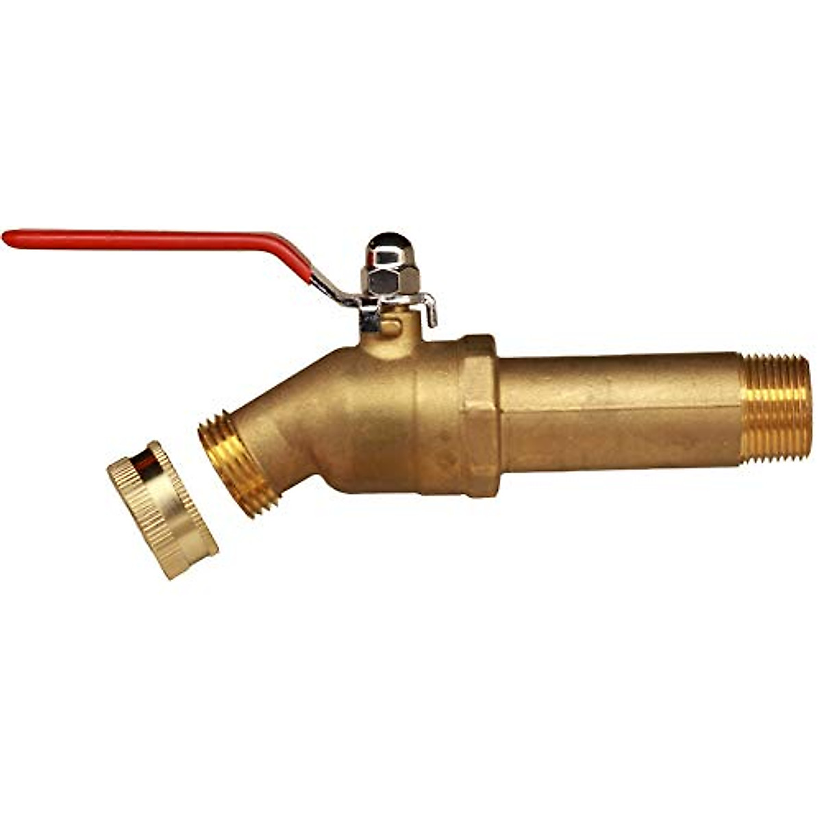 House Mods HMP011 LF Compliant Brass 3/4" MIP Water Heater Drain/Flush Valve(Full Port, Ball Valve, 3 inch Shank, W/ Garden Hose Cap)