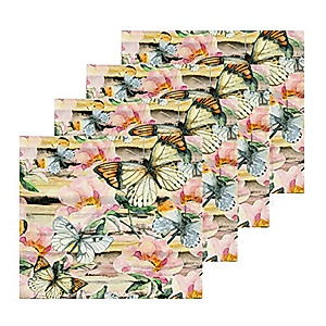 Butterfly Beige Washcloth 12x12in Set, 6 Pack Absorbent Cotton Towel Square Kitchen Dishes Towels, Soft Cleaning Face Hand Towel Fast Drying