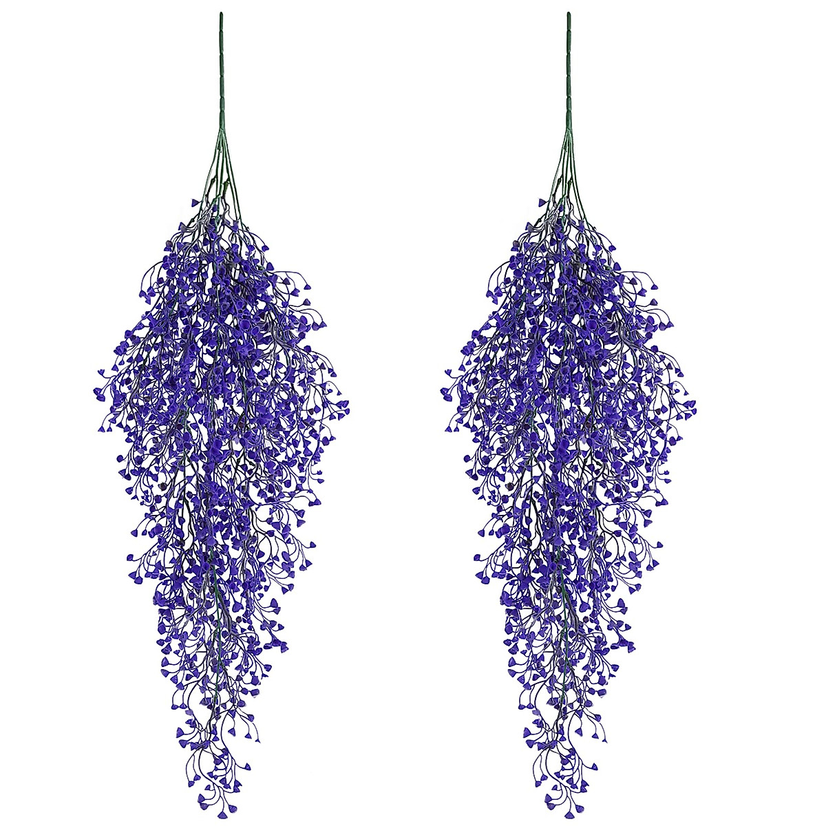Omldggr 2 Pieces Artificial Hanging Vine Purple Fake Ivy Flower Hanging Willow Vine for Home Garden Office Wedding Decor (82cm)