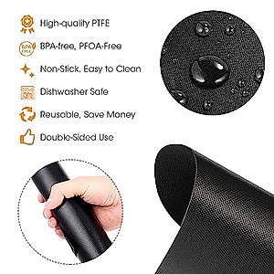 Aieve Grill Mat Accessories for Ninja Woodfire Outdoor Grill, Non-Stick BBQ Mat Baking Mat Reusable Liners(3 Pack)