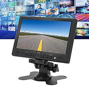 LED Screen TFT, 7in TFT LED Monitor VGA AV DC HD Multimedia Interface Color Screen with Dual Speakers Remote Control 100‑240V(US Plug)