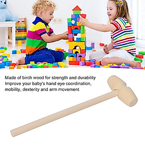 Jeanoko Kids Hammer Wood, 30pcs Mini Wooden Hammer Kids Toys Wooden Crab Lobster Mallet Small Wooden Mallet for Breakable Chocolate Heart