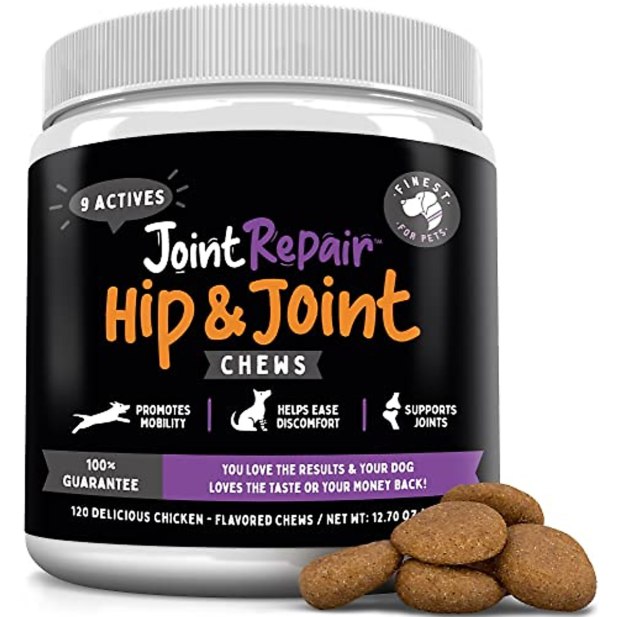 Joint Repair Advanced Hip & Joint Health Supplement for Dogs. Naturally Relieves Arthritis, Pain & Inflammation. Extra Strength Soft Chew Treats with Glucosamine, Chondroitin & MSM Improve Mobility