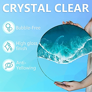 Epoxy Resin 32 oz, Crystal Clear Epoxy Resin Non Yellowing, Self Leveling with High Gloss, UV & Heat Resistant, Clear Resin Set for Jewelry Making, Art, Craft, River Tables, Beginner Friendly
