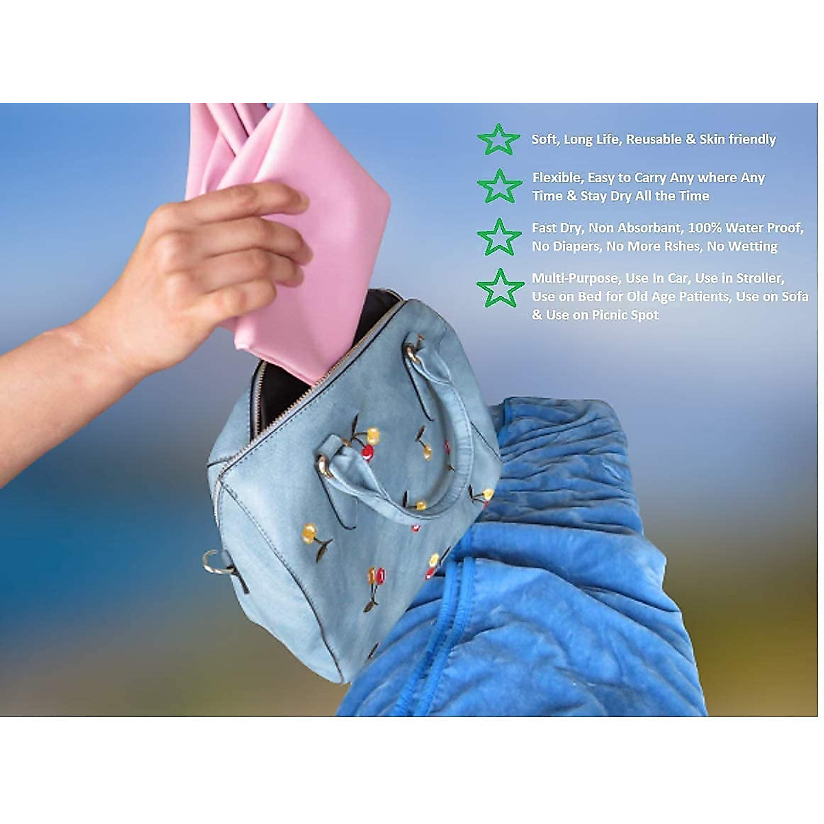 HK Mattress Protector Crib, Mackintosh Bed Sheet for Baby, Rubber Sheet for Urine Bedwetting, Reusable Mat for Toddler, Washable Bed Pads for Incontinence, Waterproof Material, 1 Meter