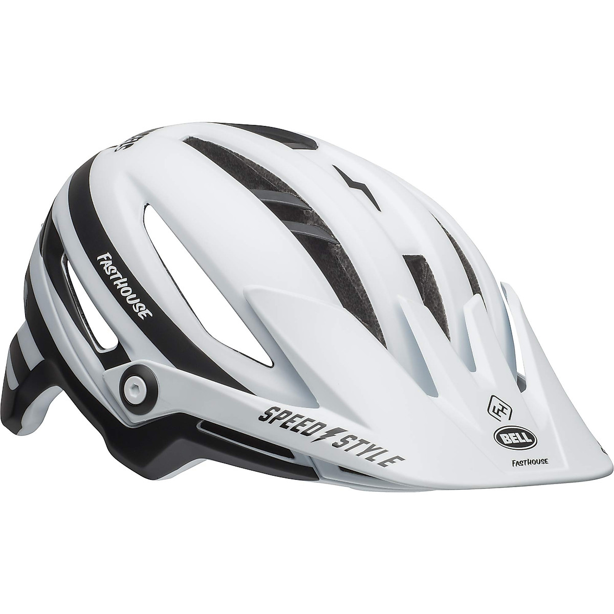 BELL Sixer MIPS Adult Mountain Bike Helmet - Fasthouse Stripes Matte White/Black (2024), Small (52-56 cm)