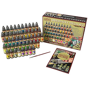 The Army Painter Speedpaint Mega Set 2.0+ - 50x18ml Speedpaint Set with 42 Colors, 3 Metallics, Medium, Mixing Balls