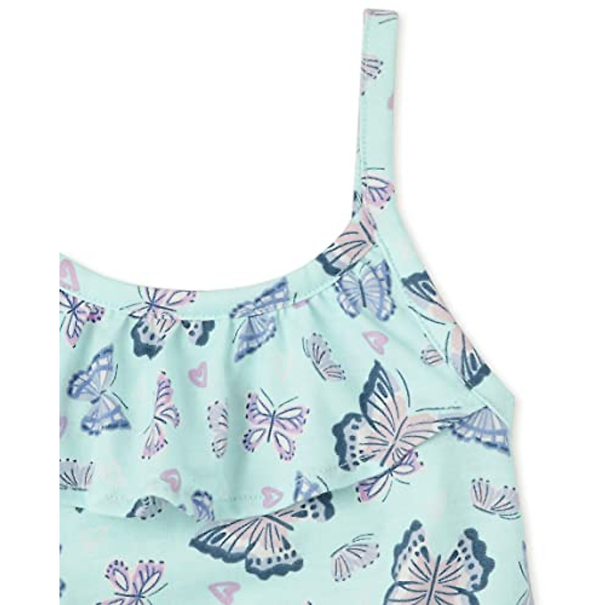 The Children's Place Baby Toddler Girls Sleeveless Romper, Light Blue Butterflies, 5T