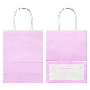 AZOWA Gift Bags Small Kraft Paper Bags with Handles (6.3 x 3.1 x 8.6 in, Pastel Purple, 12 CT)