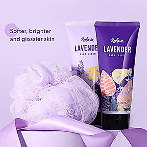 BFF LOVE Spa Gift Baskets for Women, Bath and Body Gift Set, Lavender Spa Set for Women Gift, with Candle, Bath Bomb, Bubble Bath, Relaxing Pamper Gifts for Women, Valentines Gifts for Her