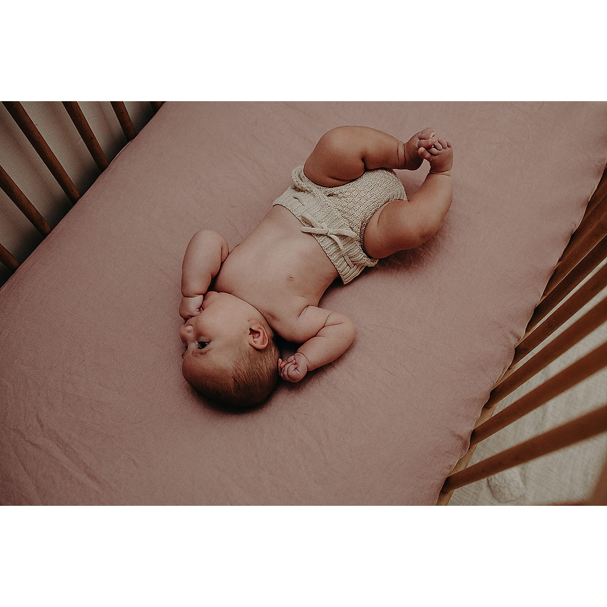 Frankie Lane 100% French Linen Stone Washed Fitted Crib Sheets. Oeko-TEX Certified Baby Crib Sheets for cot or Toddler Bedding. Linen Sheet Crib Sheets for Boys or Girls. Baby Linen Sheets