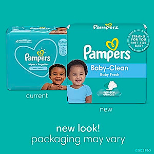 Baby Wipes, Pampers Baby Fresh Scented Baby Diaper Wipes, 8X Pop-Top Packs and 8 Refill Packs for Dispenser Tub, 1152 Total Wipes (Packaging May Vary)