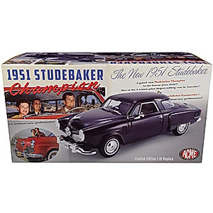 1951 Studebaker Champion Black Cherry Limited Edition to 500 Pieces Worldwide 1/18 Diecast Model Car by Acme A1809201