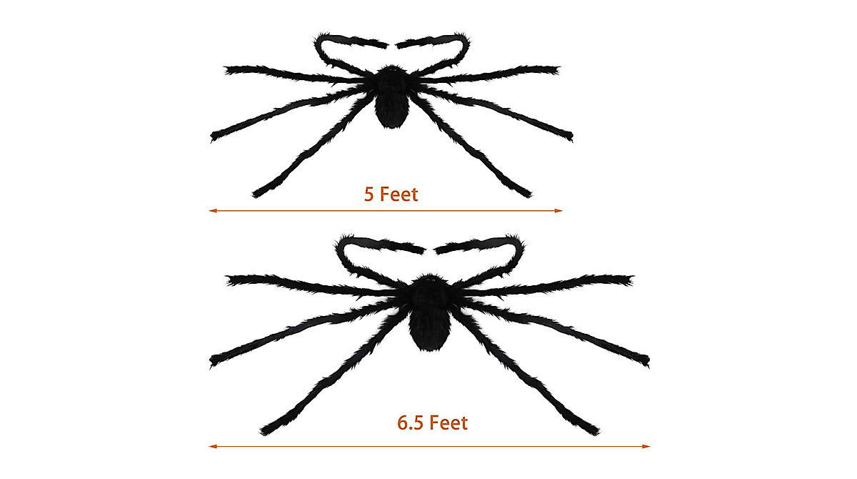 Apfity Halloween Spiders - 6.5FT & 5FT (2 Pack)