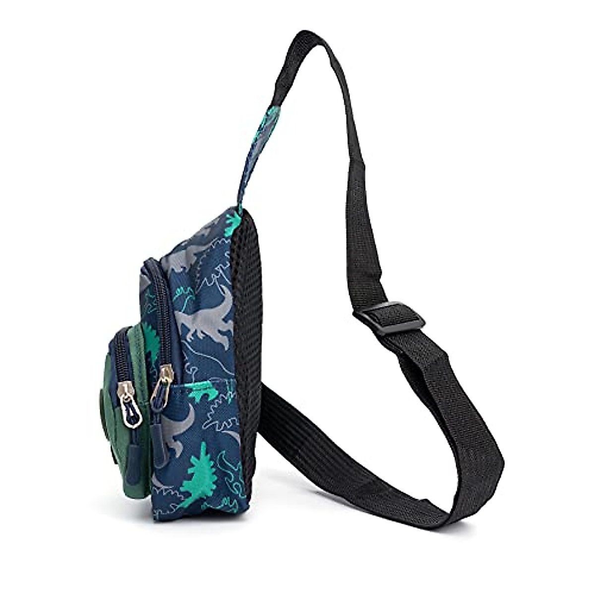 Cute Children Sling Bag Small Cartoon Dinosaur Crossbody Shoulder Bag Coin Purse Waist Backpack Nylon for kid 1-5-Gray