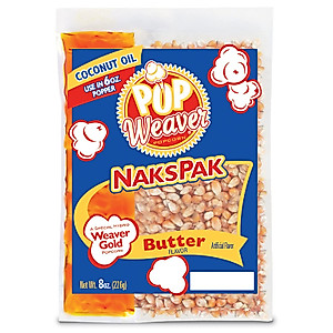 Pop Weaver Naks Pak Popcorn Portion Kits for 6 Ounce Popper, Case of 36