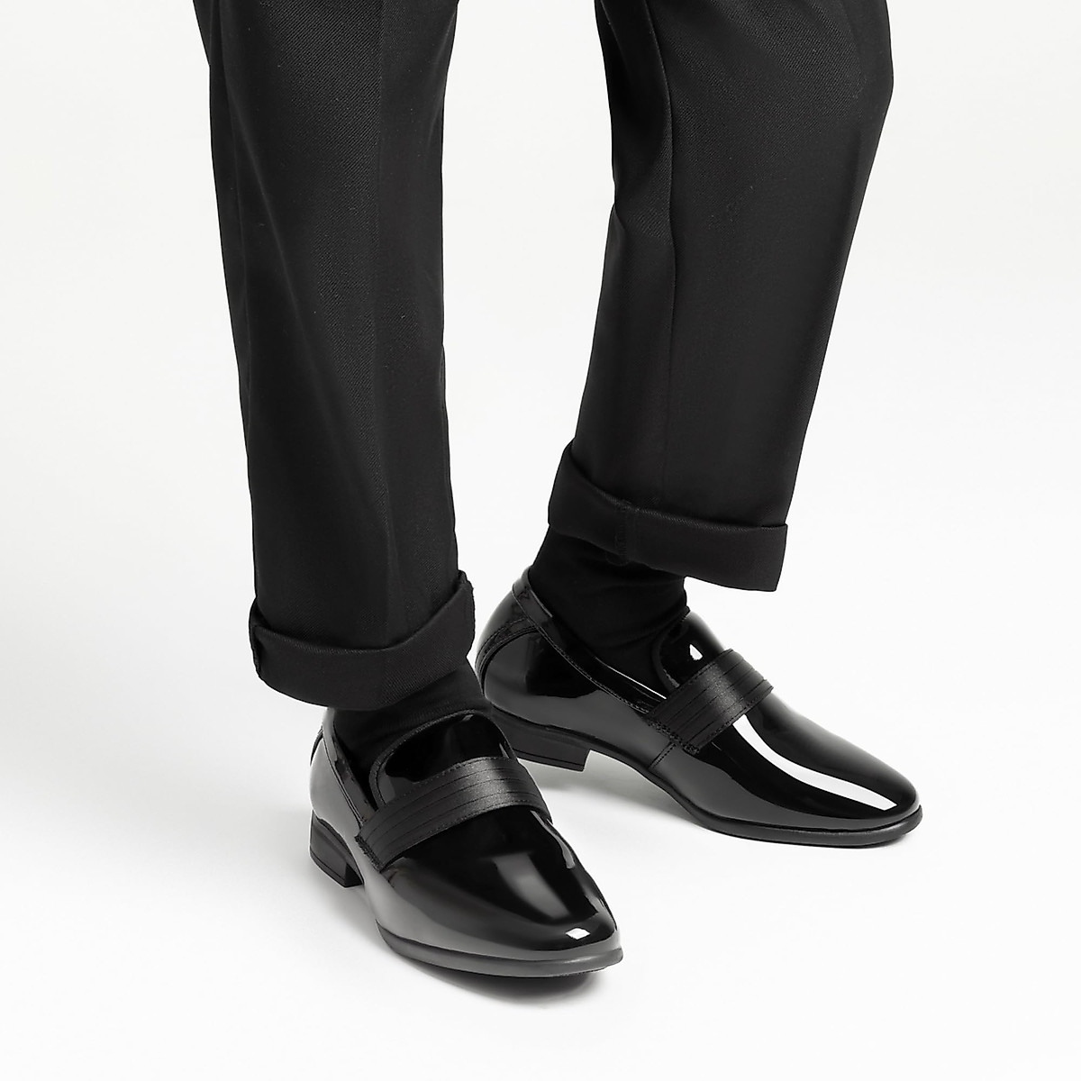 Bruno Marc Boys Dress Shoes Slip-on Loafers Formal Tuxedo Shoes,Size 4 Big Kid,Bright Black,SBLS2340K