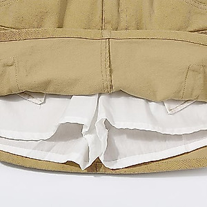 Khaki Mini Cargo Skirt for Women Low Waist Y2k Short Denim Jean Skirt (Khaki, M)