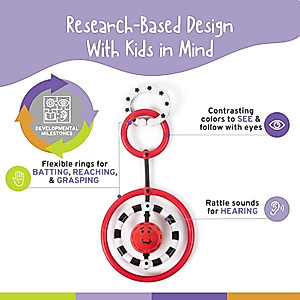 SmartNoggin NogginRings Reaching & Grasping Play Toy - Encourages Baby’s Developmental Milestones Through Play - Sensory Toy for Babies, Ages 0-12 Months