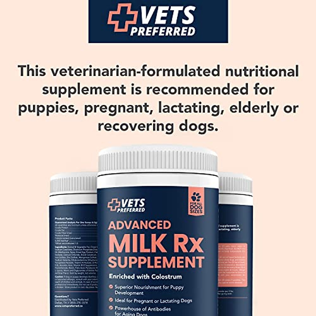 Vets Preferred Puppy Milk Replacement Formula - Dog Milk Replacer Powder Supplement for Pregnant, Lactating, Aging Dogs - Enriched with Colostrum - Nutritious Nursing Formula for Puppies - 12 Oz