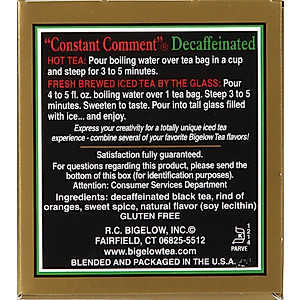 Bigelow Tea - Black Tea Constant Comment Decaffeinated - 20 Tea Bags
