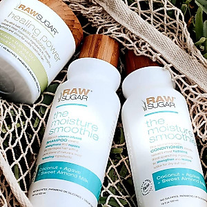 Raw Sugar Moisture Smoothie + Hair Masque Bundle - Shampoo, Conditioner, Hair Care for Dry Damaged Hair, Formulated without Sulfates & Parabens