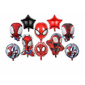 Spider hero and his magical friends aluminum foil balloons, Spider hero birthday party balloons, Spider boy theme party decorations
