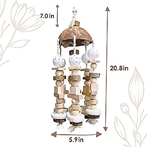 SIMENA Bird Chewing Toy for Parrots, Bird Toys for Cage, Parrot Toys Made of Natural Wooden Blocks, Bite Toy for African Grey Cockatoos Amazon Parrots Large and Medium Size Parrots (Plain)
