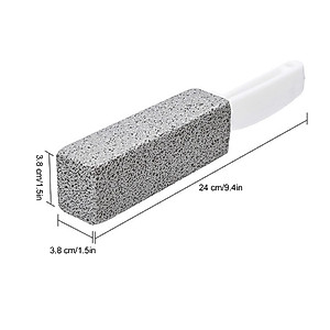 MOUMOUTEN 2pcs Pumice Stone Toilet Bowl Cleaner Efficient Toilet Bowl Cleaner Brush with Curved PP Handlee for Tiles BBQ Grills