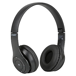 Coby Bluetooth Headphones, Wireless Headphones with Mic Built-in, AUX, Hands-Free Calling, Over-Ear Foldable Headset, Rechargeable, 5-HR Play