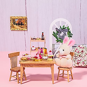 Skylety 92 Pieces Christmas Miniature Food Drinks Toys Christmas Dollhouse Resin Mini Foods for Mini Kitchen Accessories