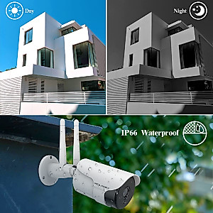 WEILAILIFE (3.0MP & 2-Way Audio)Dual Antennas Security Wireless Camera Outdoor, 2K WiFi Home IP Bullet Exterior Surveillance Camera