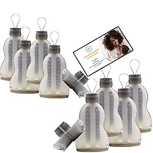 The Milk Mission Silicone Milk Storage Bag(10pk)- Reusable Breast Milk Freezer Bags for Breastfeeding,Breast Milk Saver,Storing Pouches,Breast Pump Accessories,Self Standing,Leak Proof,BPA Free