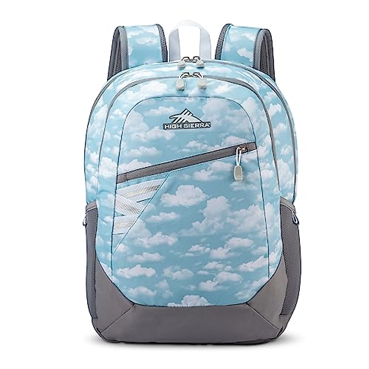 High Sierra Outburst 2.0 Carry-On Daypack Book Bag with Padded Laptop Tablet Sleeve, 360 Degree Reflectivity, Fits Most 15.6" Laptops, 28L, Clouds