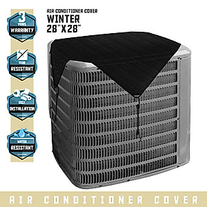 TANG Outside Winter AC Unit Cover 28"x28" Outdoor Air Conditioner A/C Unit Compressor Cover Keep Out Leaves with Bungee Cords