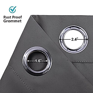 RYB HOME Grey Blackout Curtain Tiers for Small Window, Thermal Insulated Curtains Short Blind for Kitchen/Living Room Energy Efficient, 42-inch Wide x 36-inch Long Each Panel, Grey, Set of 2