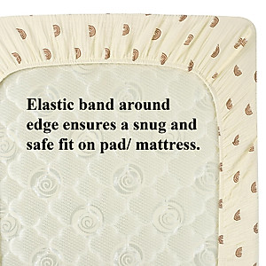 Muslin Pack n Play Sheets Soft Breathable 100% Cotton Mini Crib Fitted Sheets Portable/Convertible Playard Mattress Cover 2 Pack for Baby Boy and Girl, Natural and Rainbow