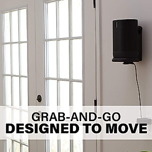 Sanus Indoor & Outdoor Mount Designed for Sonos Move Speaker -Save Shelf & Table Space-Weather resistant - WSSMM1-B2 (Black)