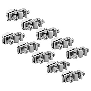10Pcs Solar Mounting System Grounding Clip Solar Panel Photovoltaic On Coupling Earthing Ground Lug Cable Clamp Ground Clamp with Lay in Lug for Bare Wire and Pipe