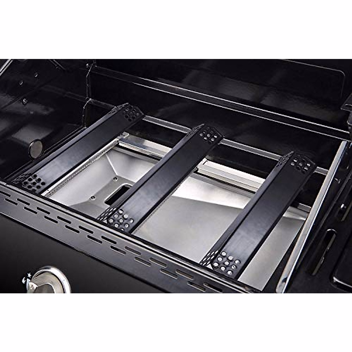 Unicook Porcelain Grill Heat Plate 14.56" L, Gas Grill Replacement Parts, 4 Pack Grill Heat Shield Tents, Grill Burner Cover, Flavorizer Bars, Flame Tamer for BBQ Gas Grill