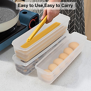 Songaa Pasta Storage Containers with Lids 3PCS, Kitchen Plastic Food Storage Containers for Pantry, BPA Free Pasta organizer for Cereal, Nuts, Eggs, Spaghetti Containers for Organizing Pantry