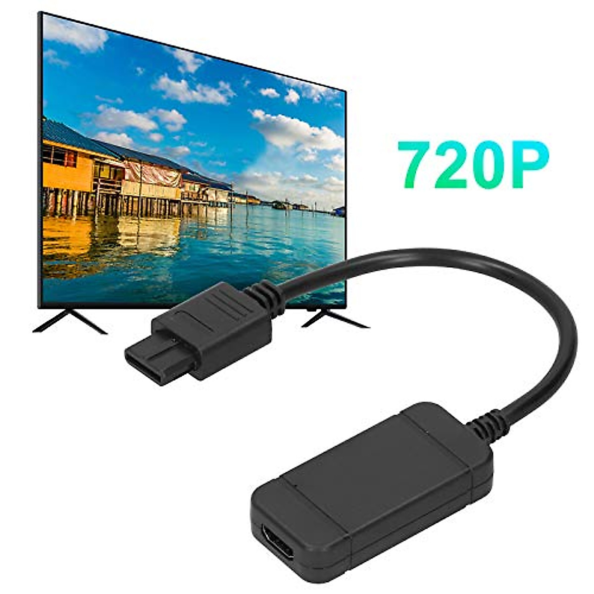 WNSC Game Console Adapter, Game Console Adapter Cable Simple to Use Portable High Performance Lightweight for SFC Display Mode for N64 Game Consoles