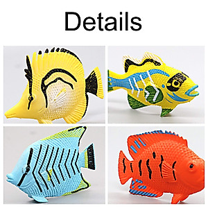 HAPTIME 12PCS Tropical Fish Toys Set, Pastic Cute Sea Life Creatures Learning Educational Toy Party Favors & Christmas Gifts for Boys, Girls, Kids